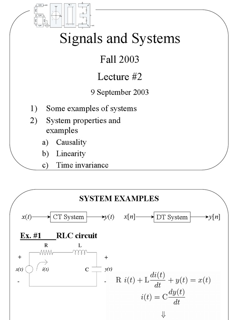 Signal and System Lecture 2 | Download Free PDF | Causality | Systems ...