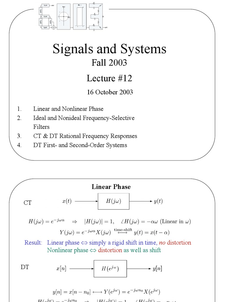 Signal and System Lecture 12 | PDF