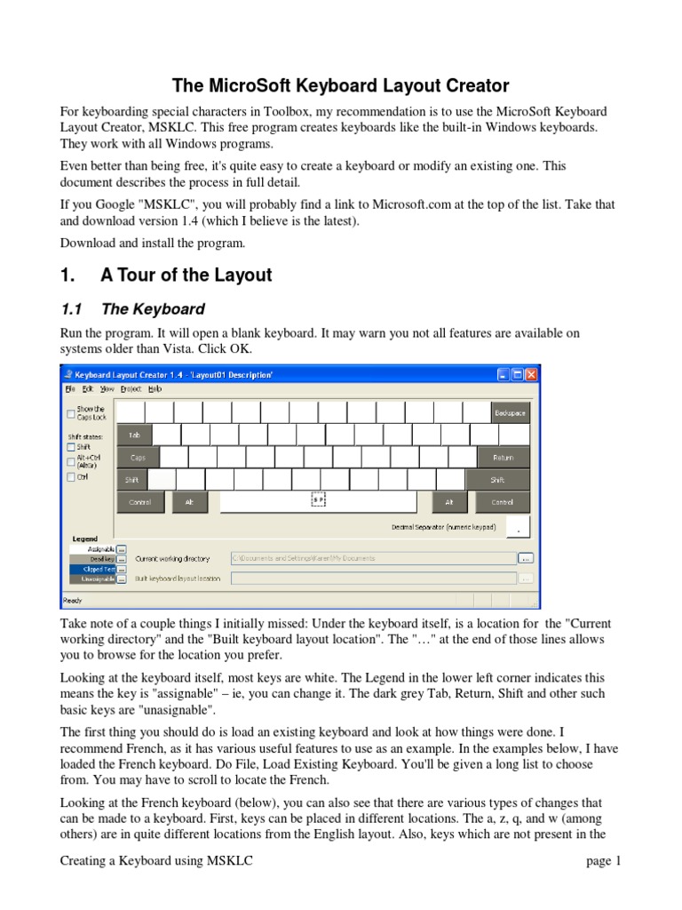 Creating A Keyboard Using MSKLC | PDF | Computer Keyboard | Human–Computer Interaction