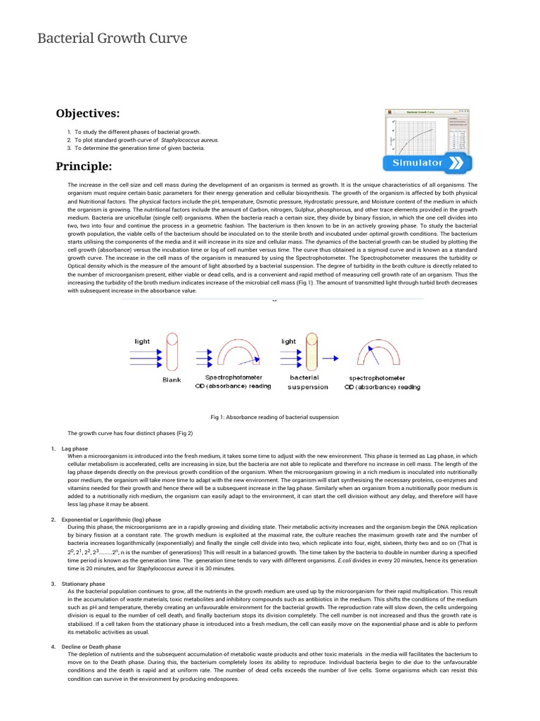 Bacterial Growth Curve Analysis | PDF | Growth Medium | Bacteria