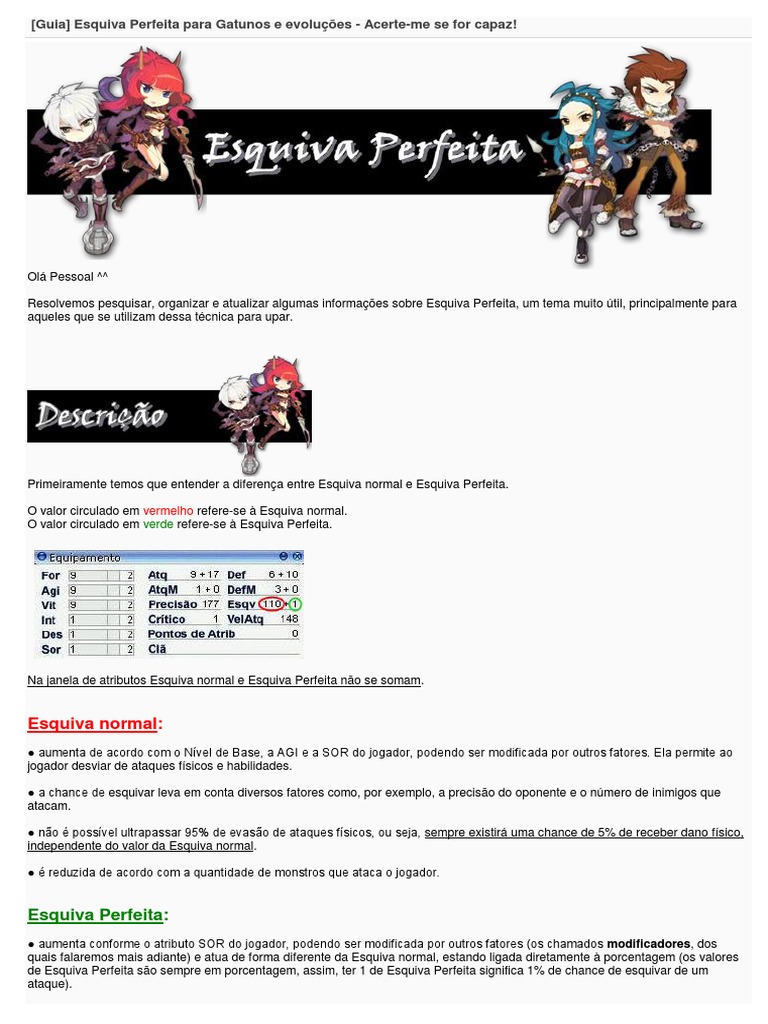 Guia de Esquiva Perfeita para Gatunos e Evoluções | PDF | Loki ...