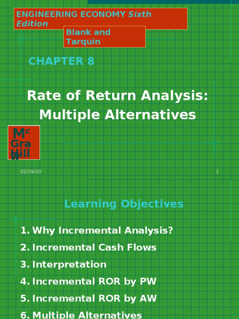 Incremental Rate of Return Analysis | PDF | Net Present Value | Economies