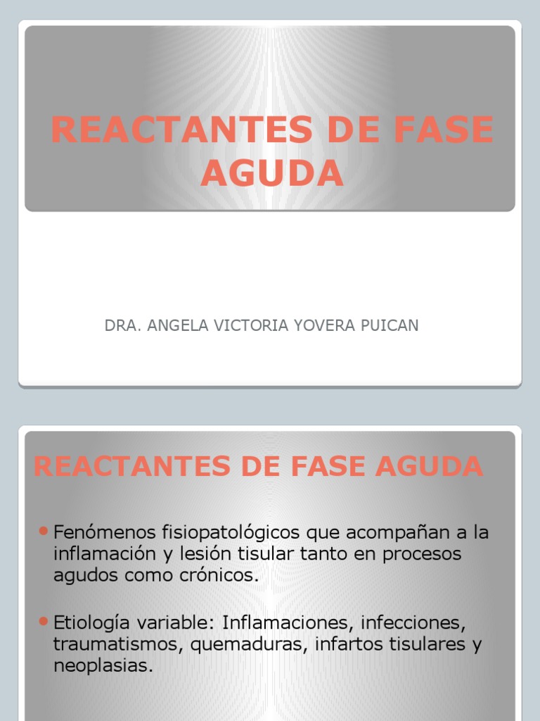 Reactantes de Fase Aguda | Descargar gratis PDF | Proteína C-reactiva ...