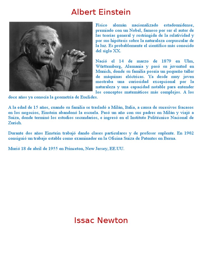 Uno de los científicos más influyentes de la historia: Albert Einstein ...