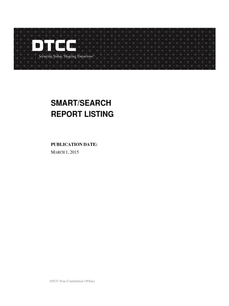 DTCC SMART Search Report Listing External | PDF | Initial Public ...