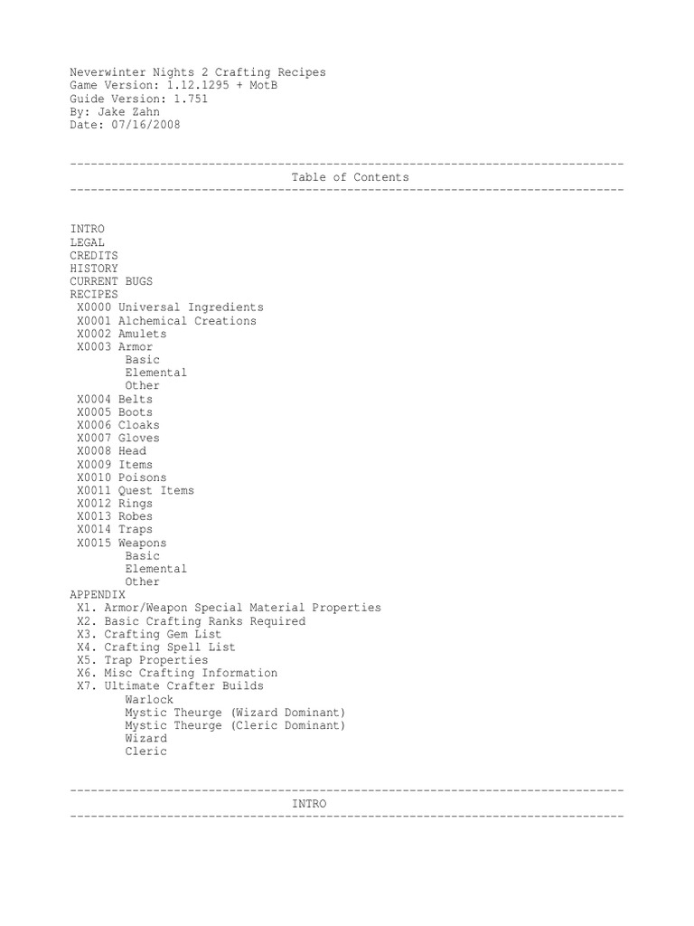 Nwn2 Crafting | PDF | Armour | Shield