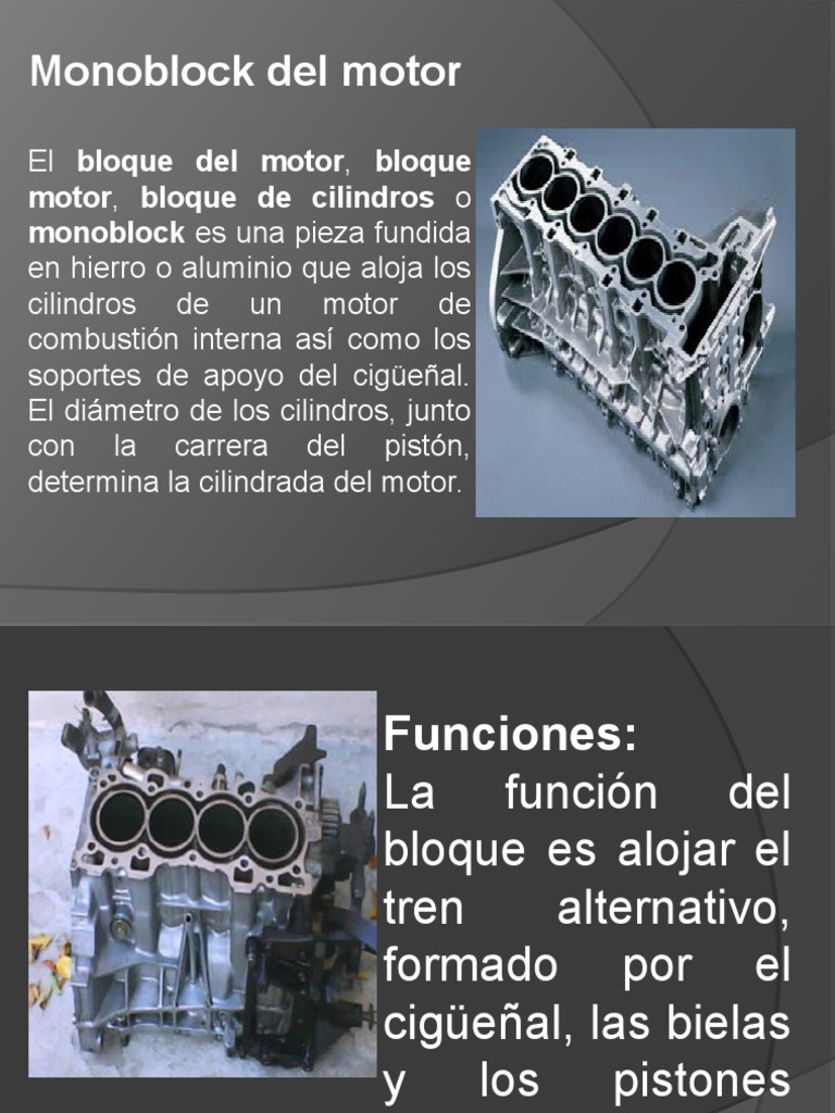 Monobloc del motor y su función | PDF | Ingeniería de Sistemas ...