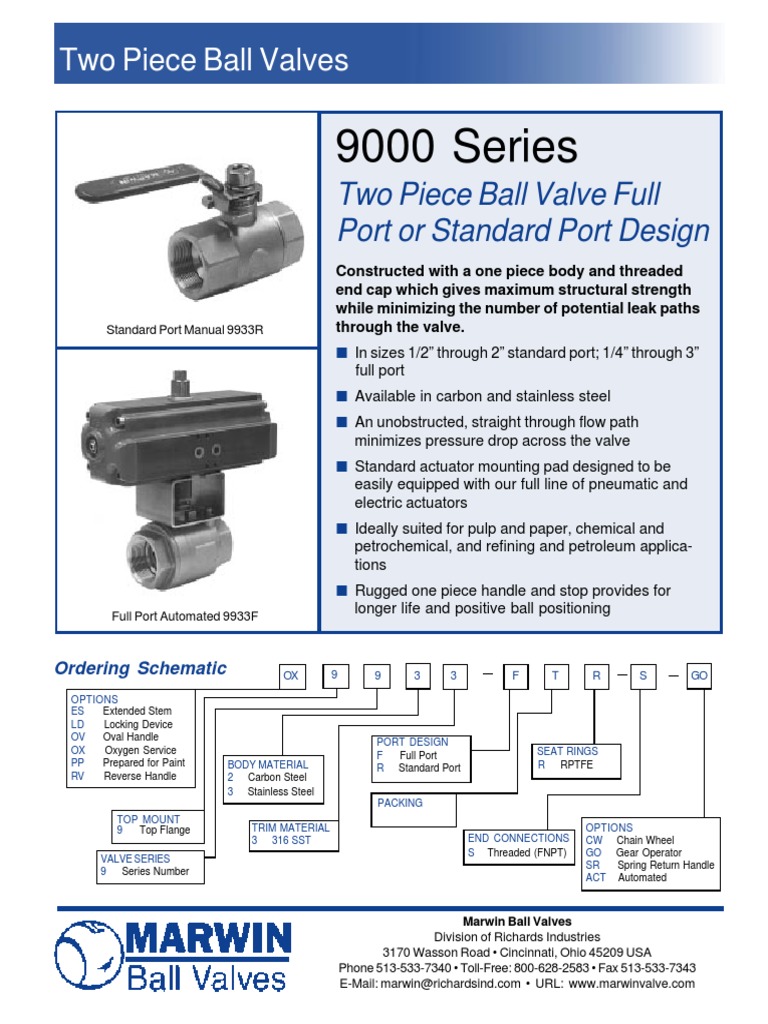 Marwin Valve Brochure PDF | PDF | Valve | Gas Technologies