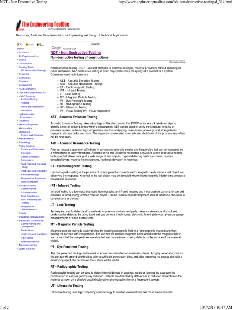 NDT - Non Destructive Testing | PDF | Nondestructive Testing | Infrared