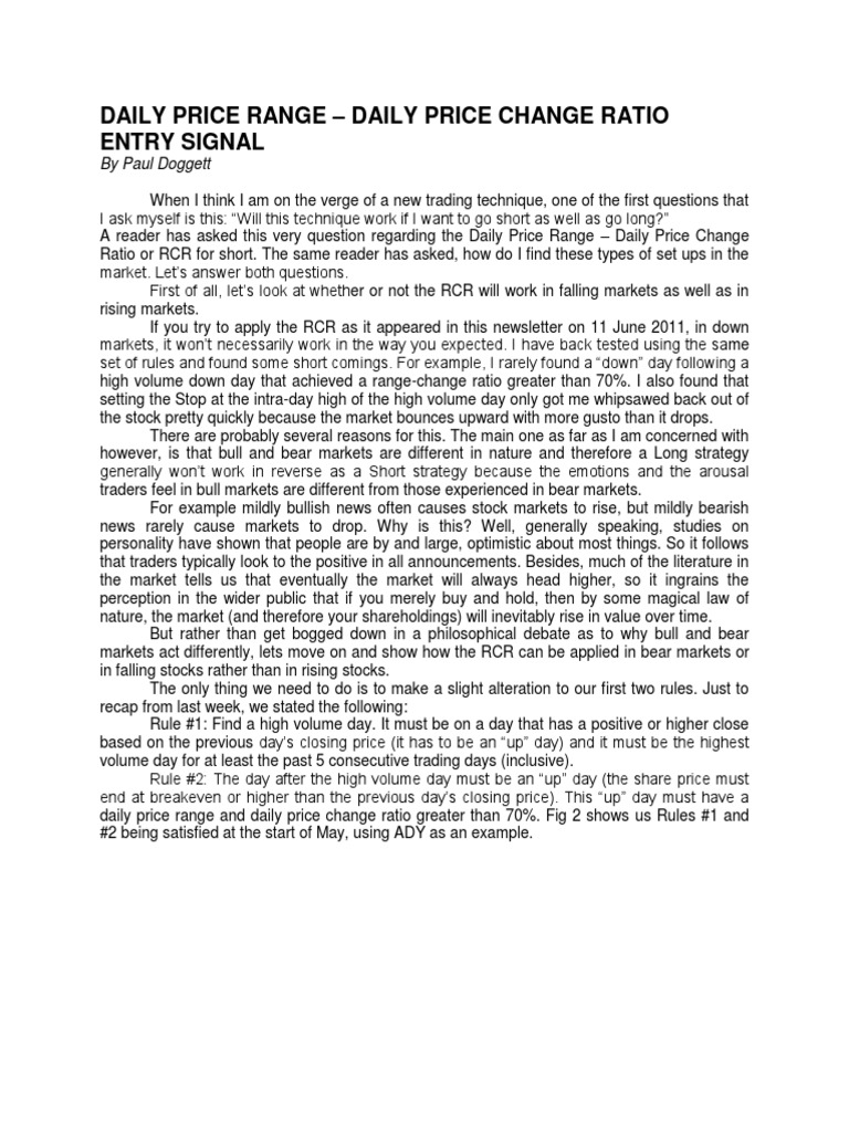 Daily Price Range | PDF | Stock Market | Market Trend