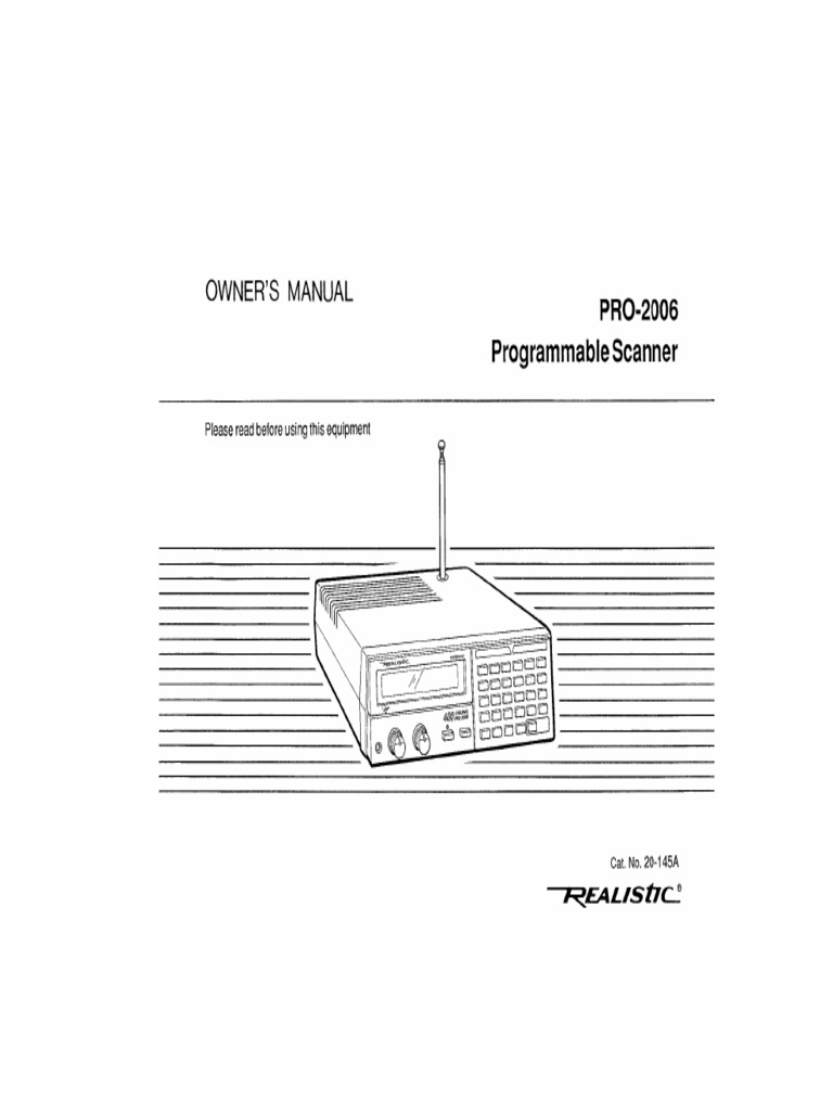Realistic Pro2006 User Manual | PDF
