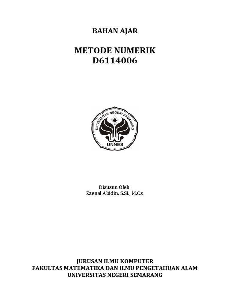 Bahan Ajar Metode Numerik PDF | PDF