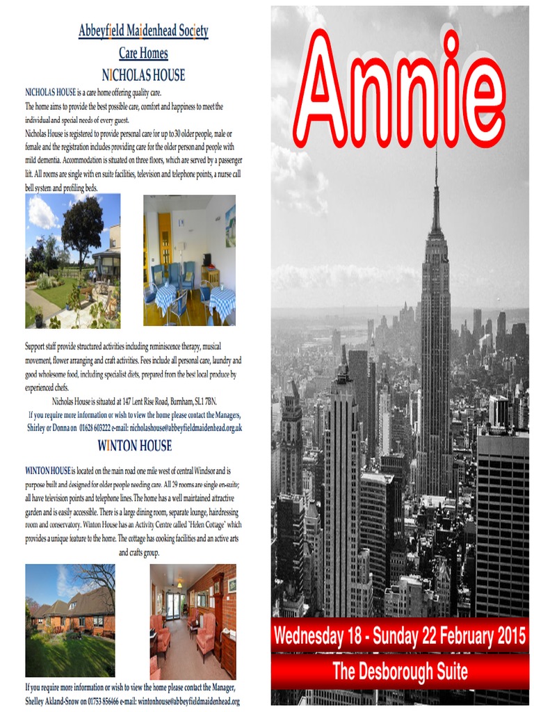 Annie Programme Final - For Print | PDF | Annie (Musical) | Performing Arts