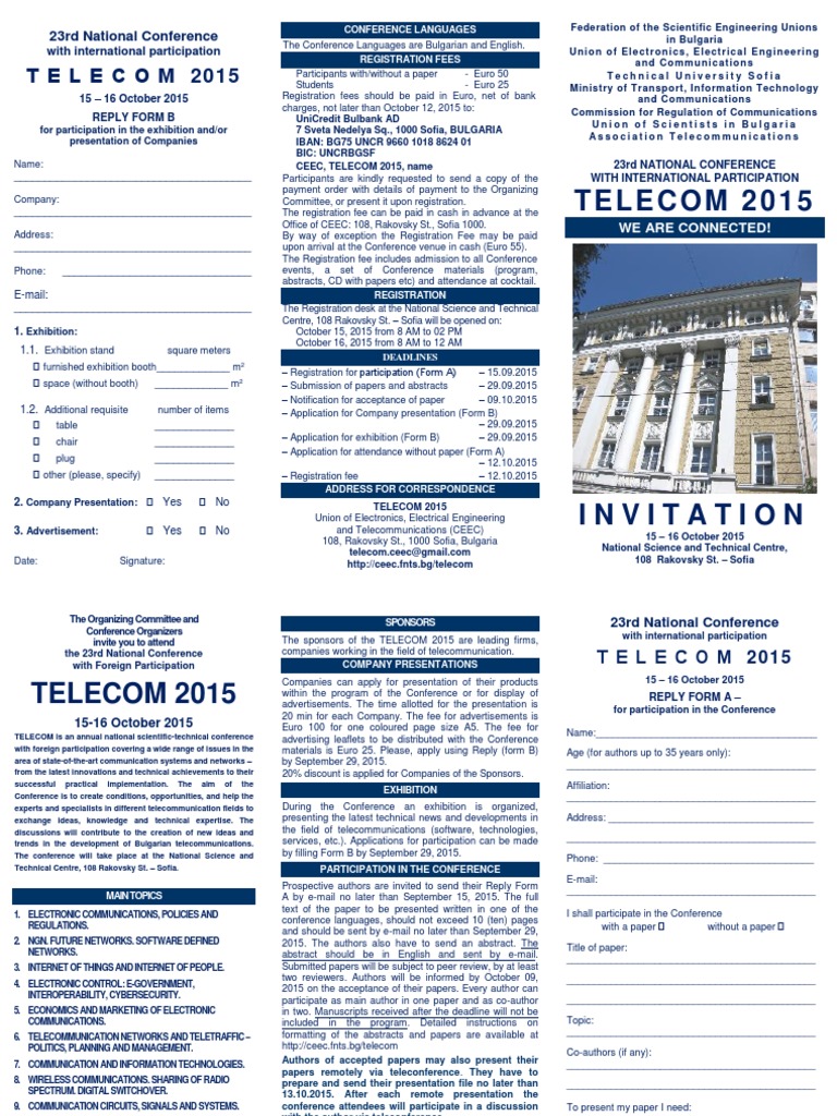 Telecom 2015 Invitation | PDF | Telecommunication | Email