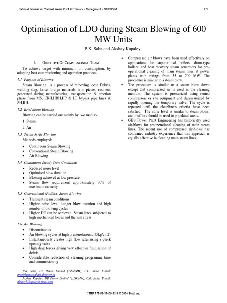 LDO For Steam Blowing | PDF | Boiler | Steam