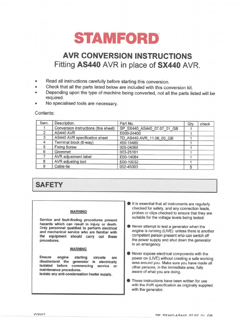 AS440 To SX440 Conversion | PDF