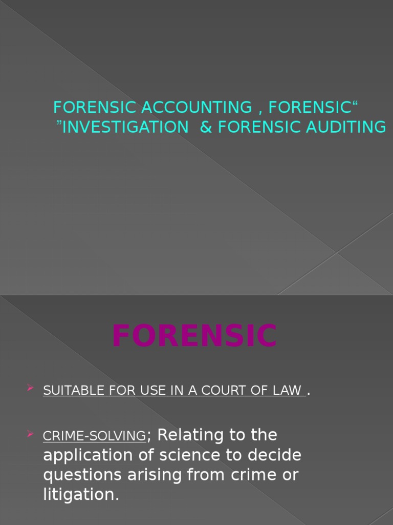 Forensic Accounting | PDF | Forensic Science | Accounting