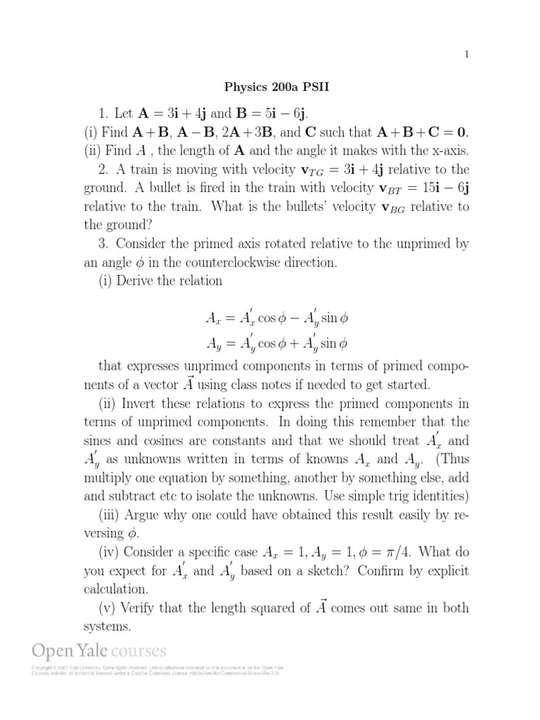 Problem Set 2 | PDF | Trigonometric Functions | Euclidean Vector