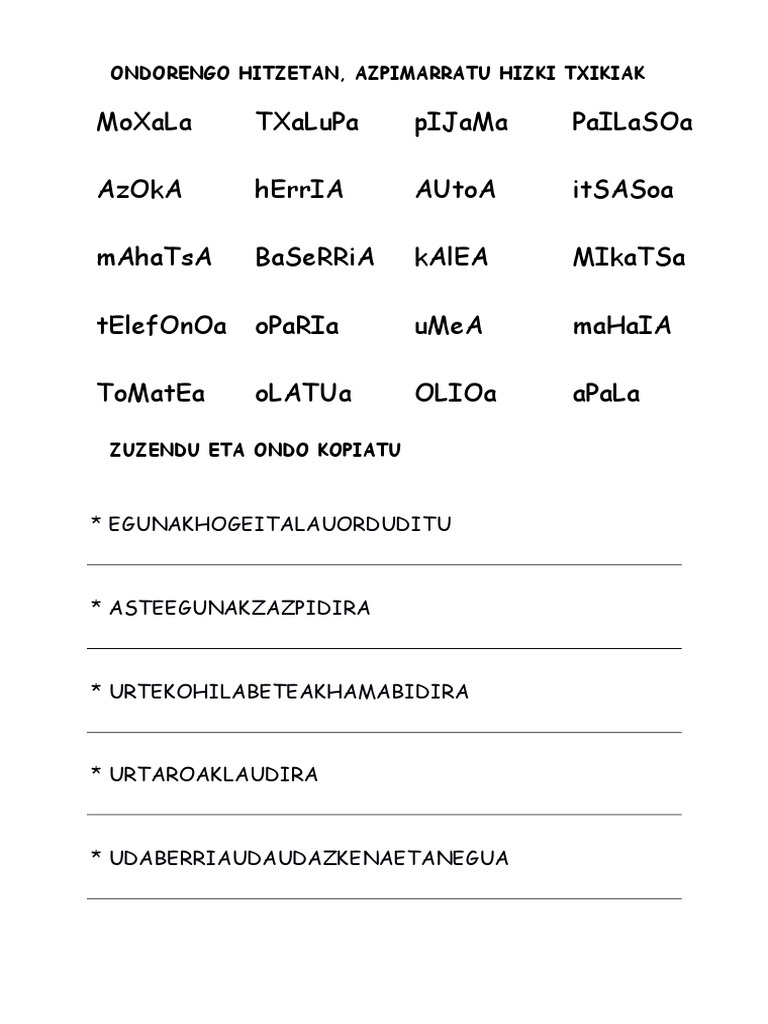 Letra Larria. Idazketa | PDF