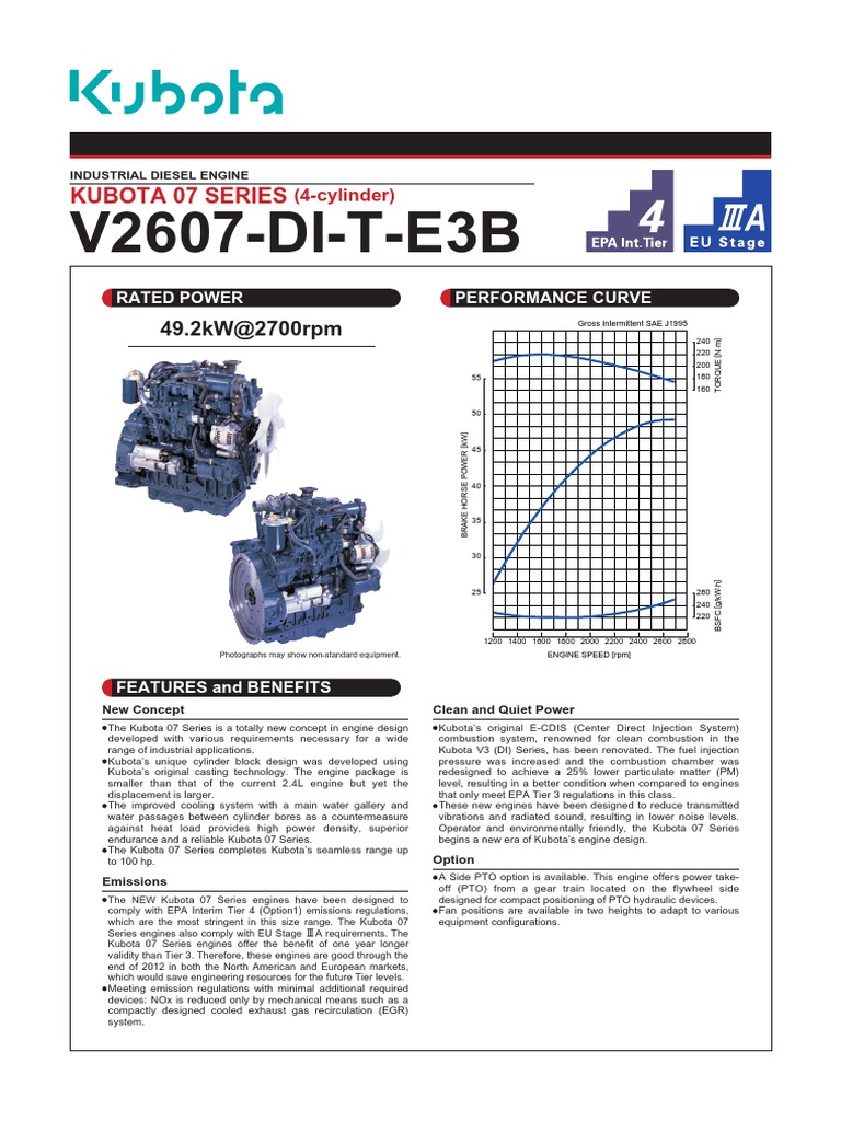 Kubota V2607 | Engines | Systems Engineering