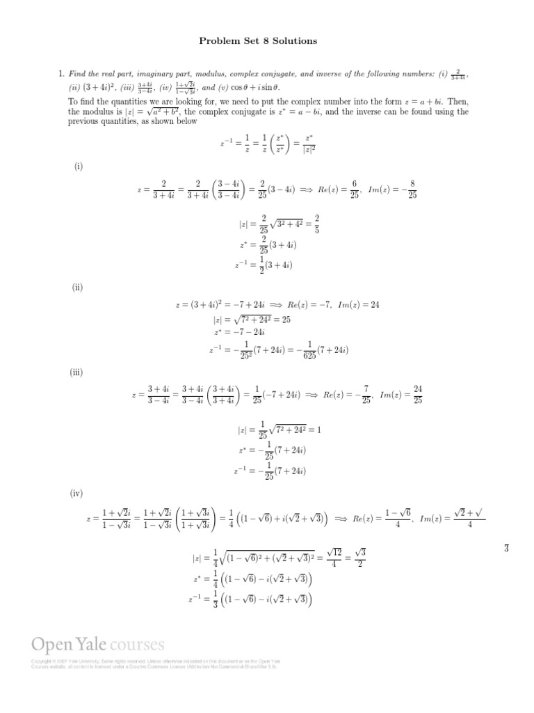 Problem Set 8 Solutions Pdf Trigonometric Functions Sine
