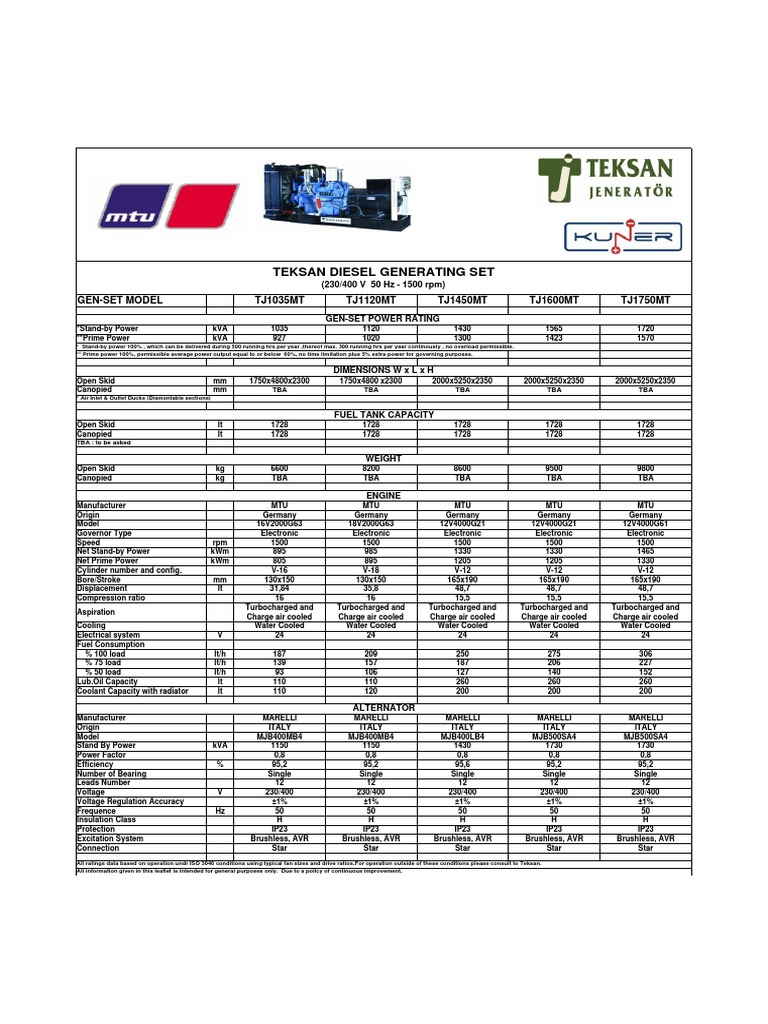 MTU Data Sheet | PDF | Turbocharger | Engines
