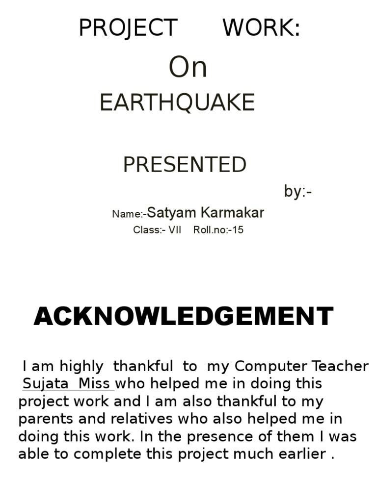 Project Work | PDF | Seismology | Earthquakes