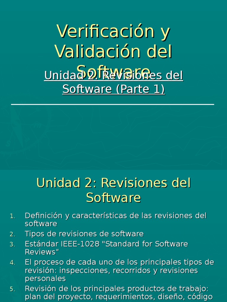 Validacion y verificacion Inspecciones de Software.ppt | Software ...