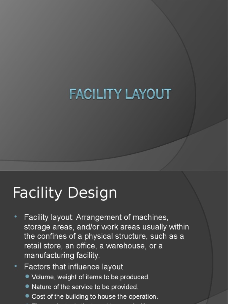 Facility Layout | PDF | Inventory | Industries