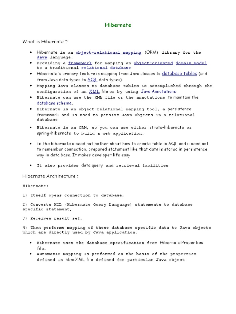 Hibernate Basics | PDF | Object Relational Mapping | Databases Hibernate Basics | PDF | Object Relational Mapping | Databases