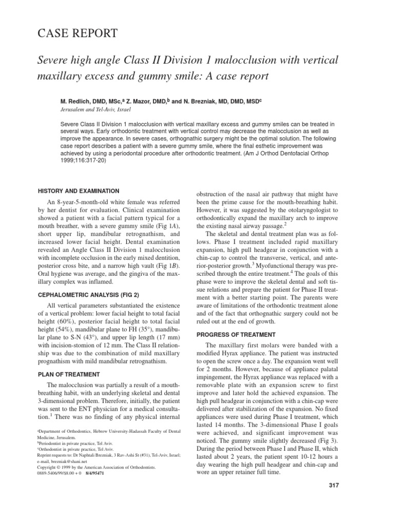 Severe High Angle Class II Division 1 Malocclusion With Vertical ...