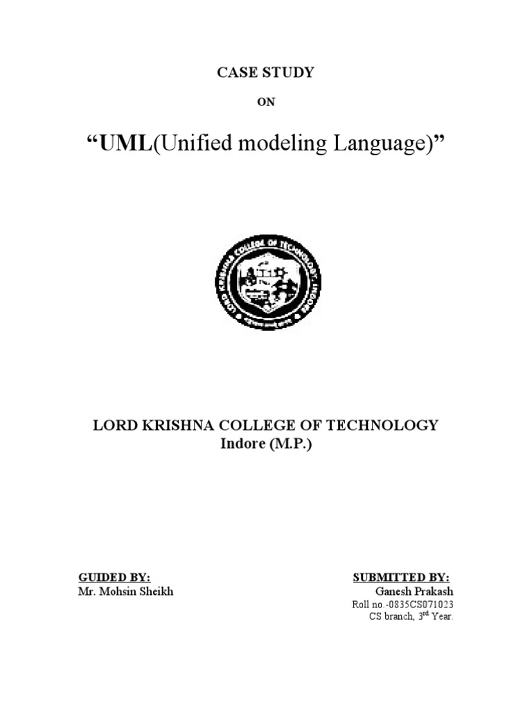 Case Study UML | Download Free PDF | Unified Modeling Language | Class (Computer Programming)