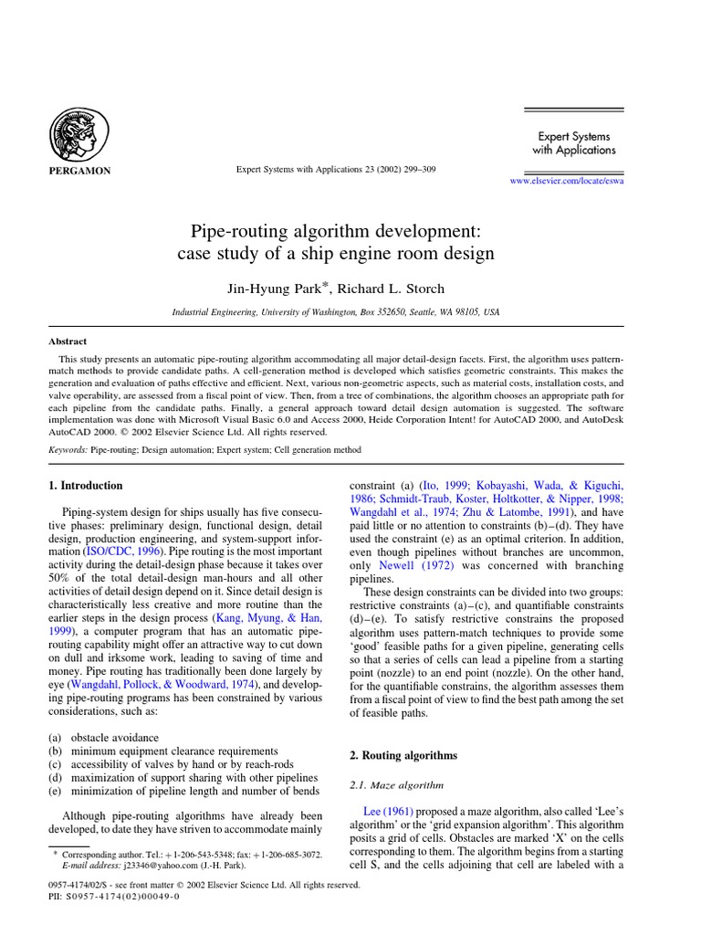 Pipe-Routing Algorithm - Case Study PDF | PDF | Routing | Mathematical Optimization