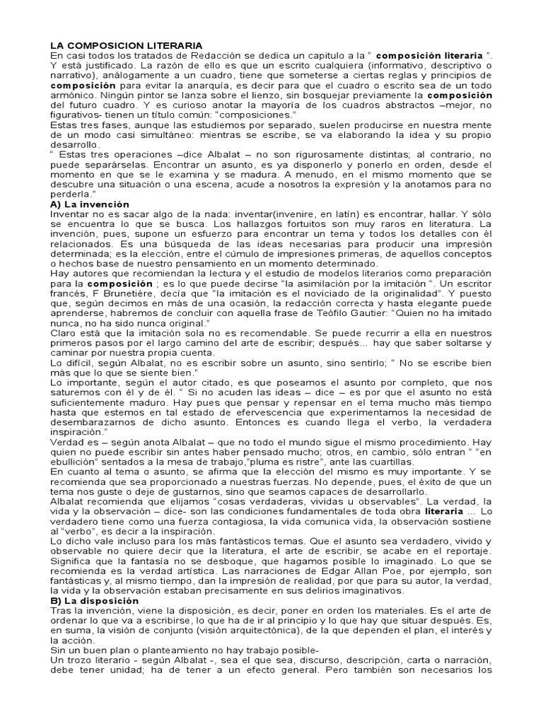 Fases de la Composición Literaria | PDF | Verdad | Autor