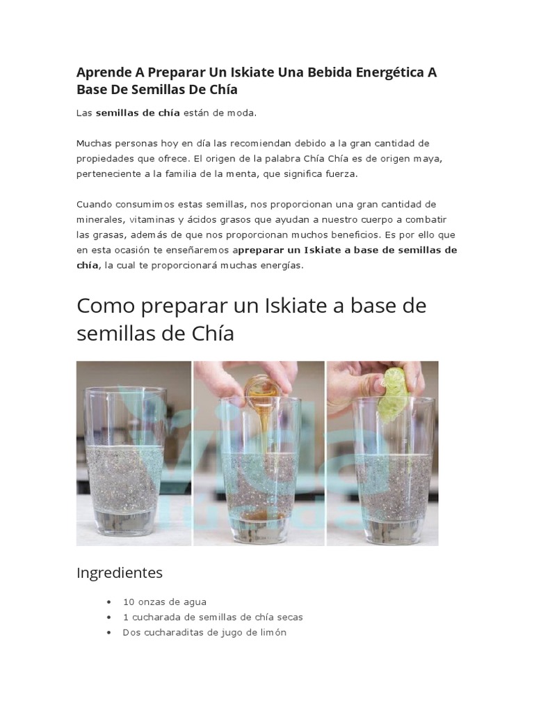 Aprende A Preparar Un Iskiate Una Bebida Energética A Base de Semillas ...