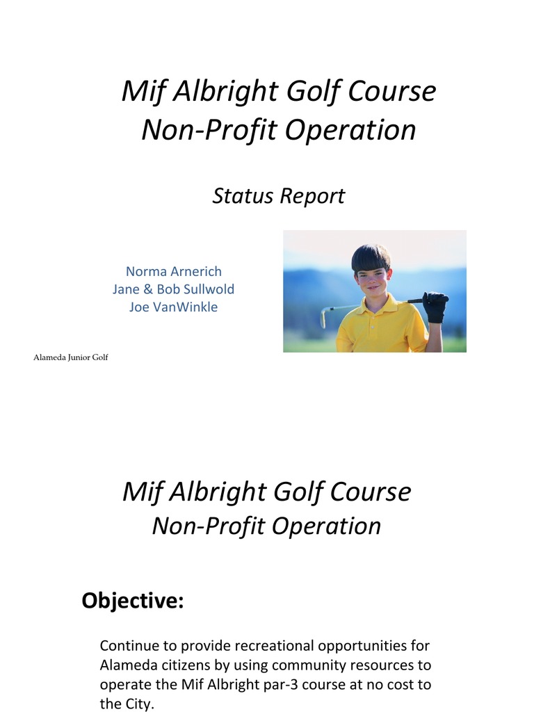 Mif Albright Golf Course Non-Profit Operation | PDF | Fundraising ...