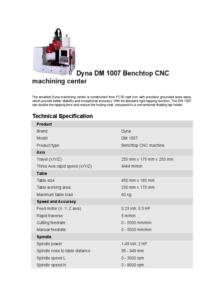 Dyna DM 1007 Benchtop | PDF | Technology & Engineering