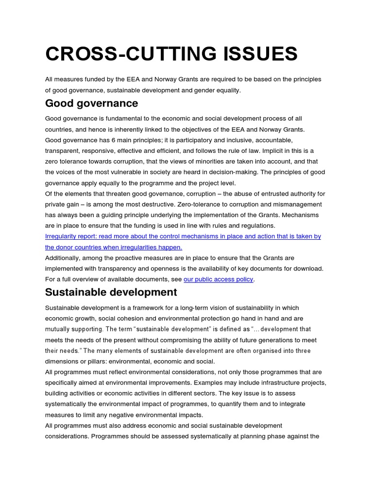 Cross Cutting Issues in Governance | PDF | Governance | Good Governance