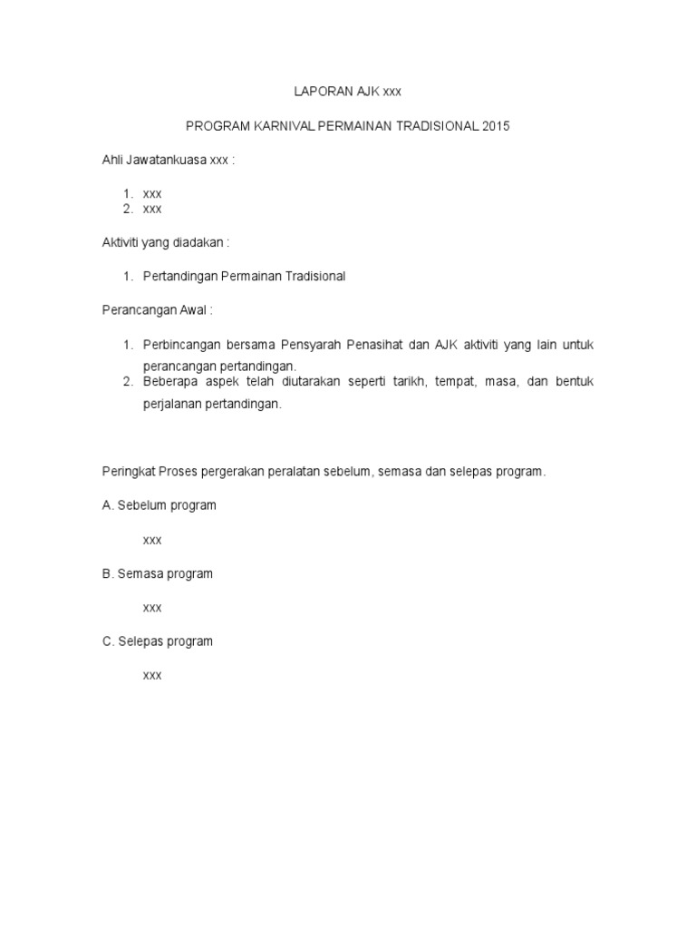 Contoh Laporan Ajk | PDF