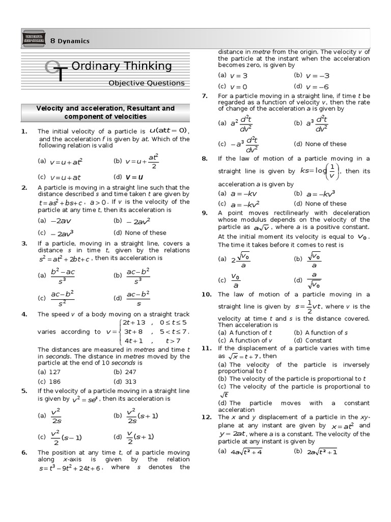 Dynamics Questions | Acceleration | Mass