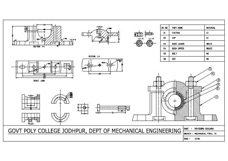 Shaper Tool Head Auto Cad Drafted | PDF