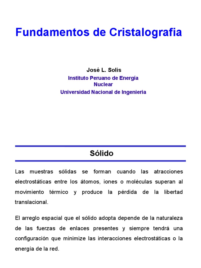 Fundamentos De Cristalografia Pdf Euclides Ciencias Fisicas