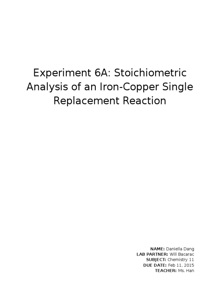 Experiment 6A | Download Free PDF | Stoichiometry | Mole (Unit)