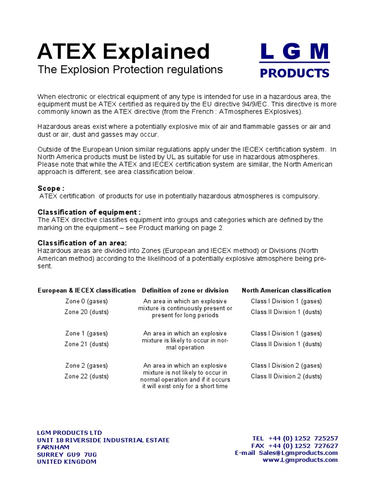 Atex Explained | Safety | Gases | Free 30-day Trial | Scribd