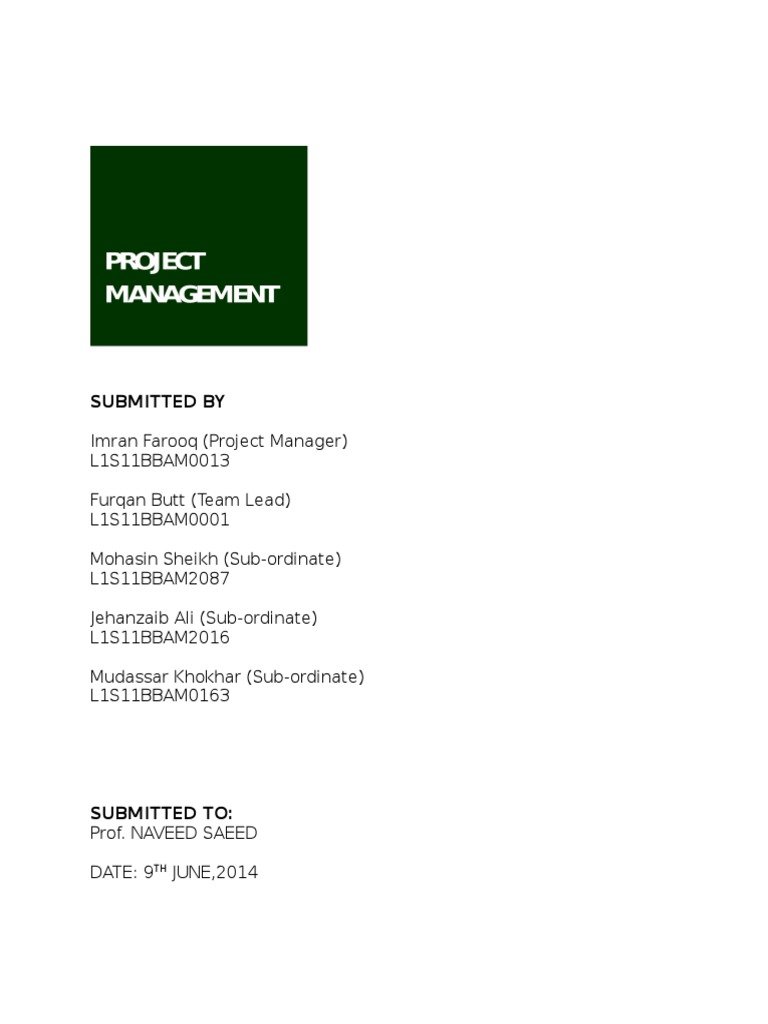 Food Restaurant (Project Management) | PDF | Restaurants | Quality ...