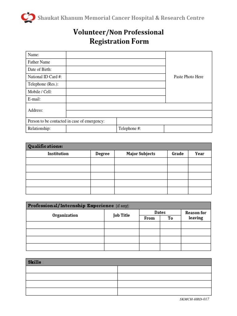 Volunteership Form | Download Free PDF | Internship | Job Hunting