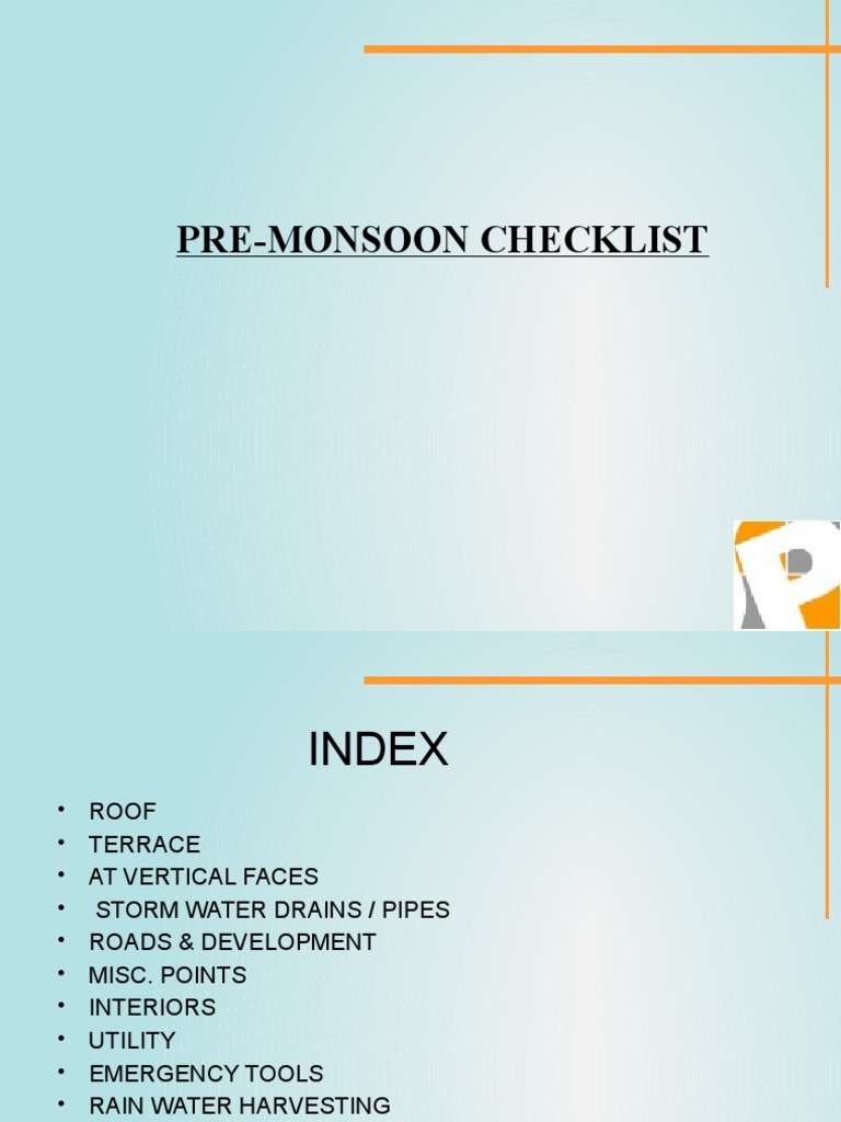 Pre Monsoon-Check List | PDF | Hvac | Window