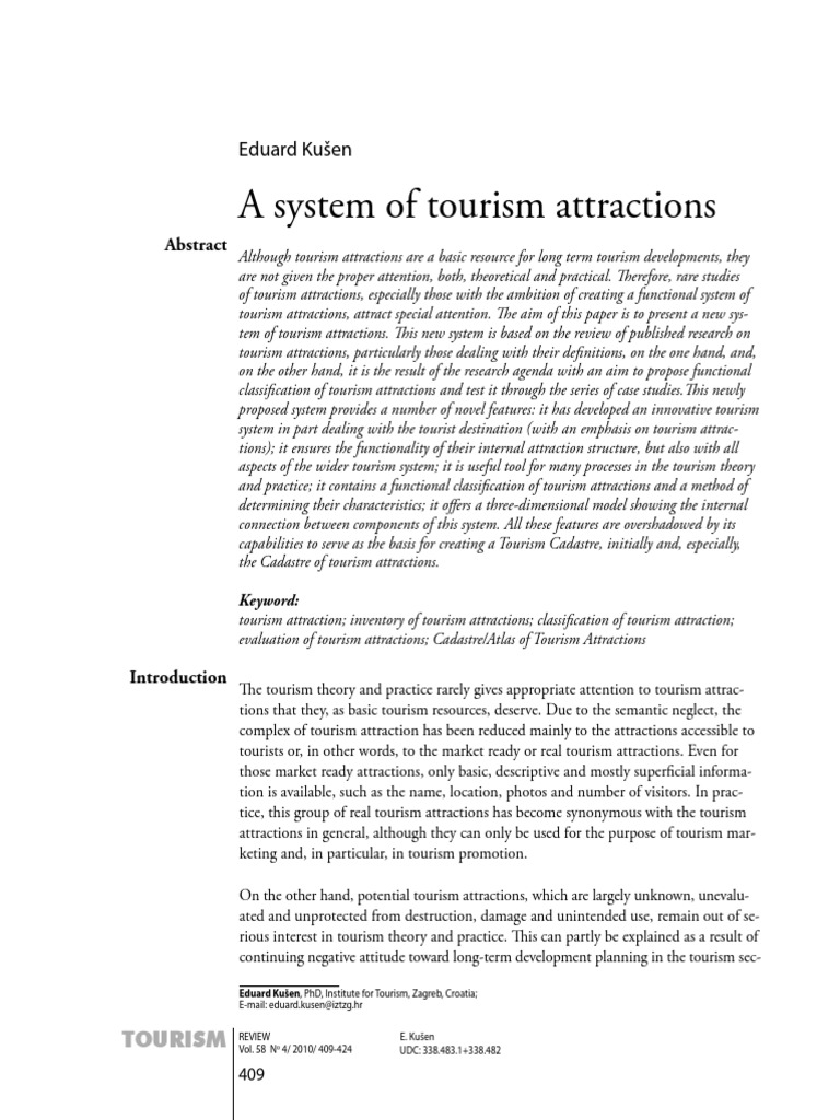 Attraction Classification | PDF | Tourism | System