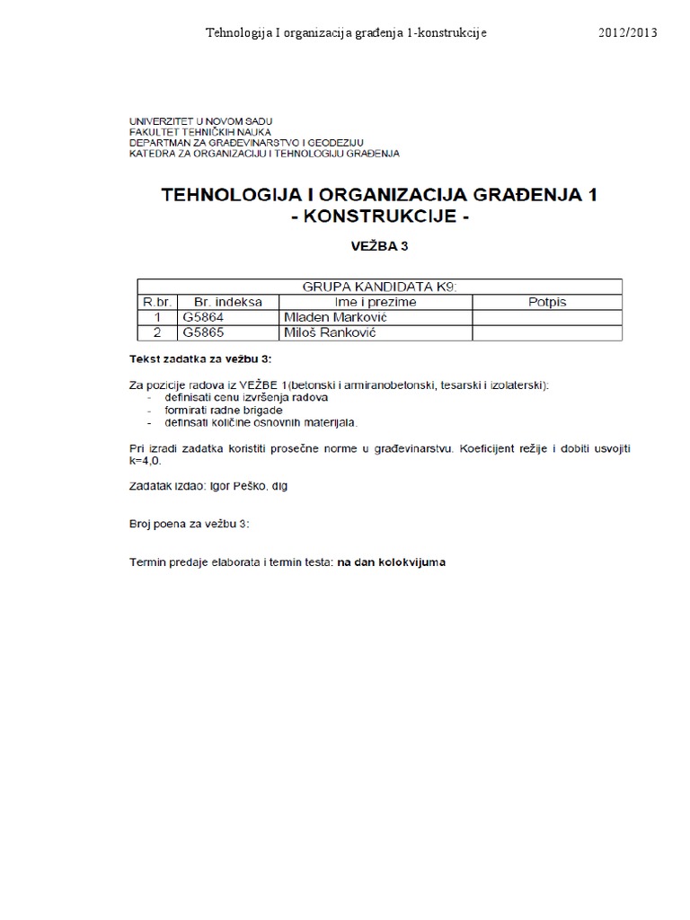 Predracun Radova | PDF