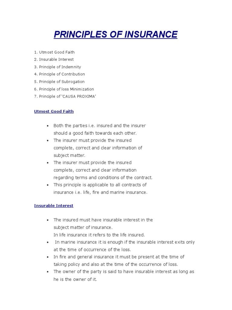 Principle of Insurance | PDF | Market Liquidity | Insurance